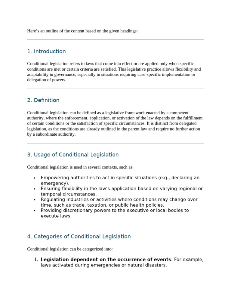 Conditional Legislation | PDF | Legislation | Governance