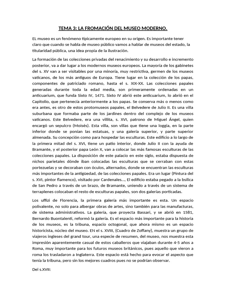 Tema 3 | PDF | Museo | Lumbrera