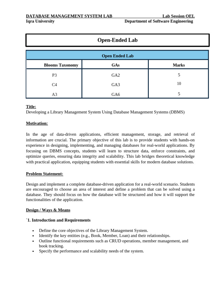6.2.1 OEL - DBMS Spring 25 (SAMPLE) | PDF | Databases | Relational Database