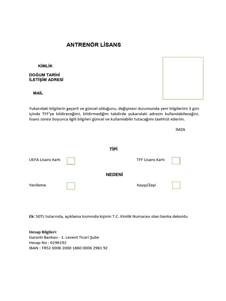 Kart Talep Formu Revize | PDF