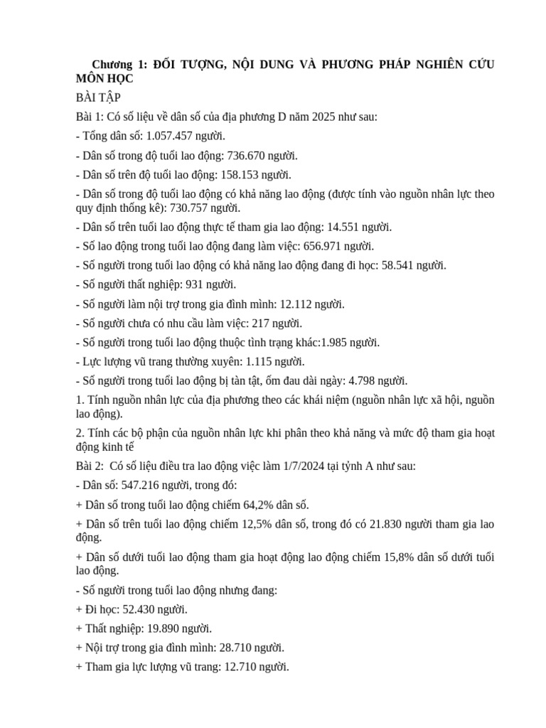 Bài tập NNL K23 | PDF