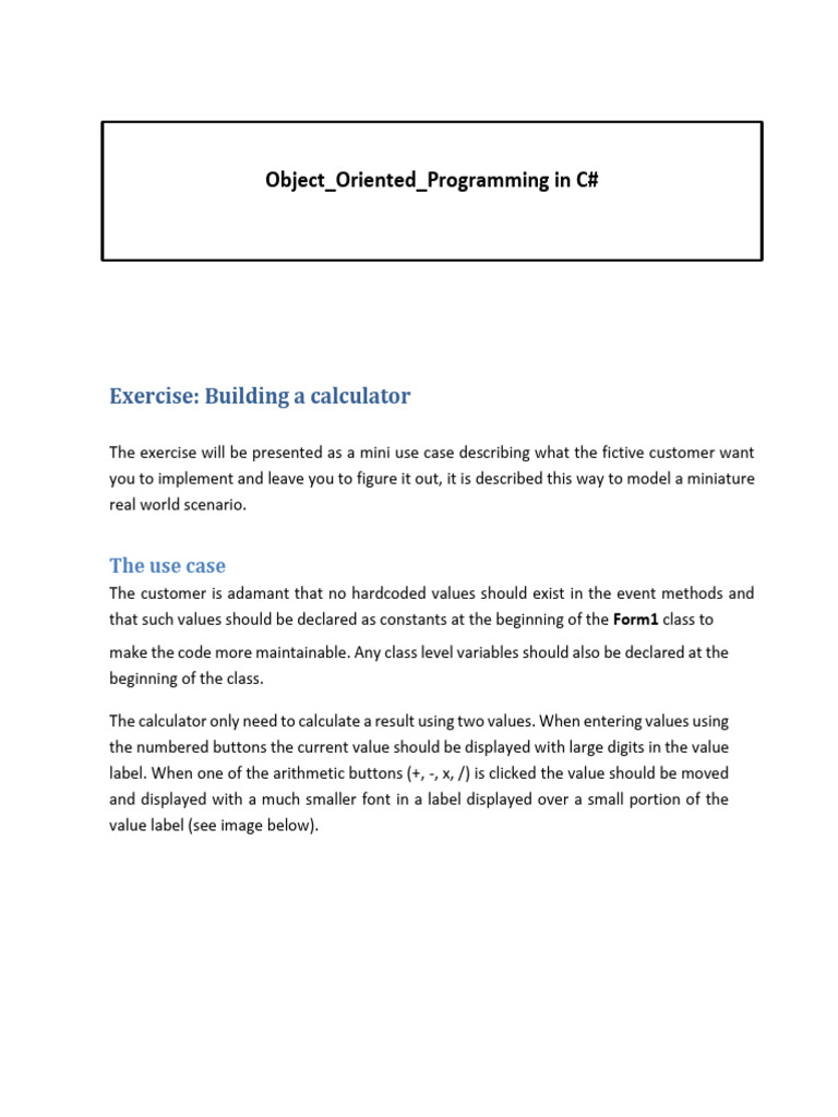 C# Calculator Implementation Guide | PDF | String (Computer Science ...