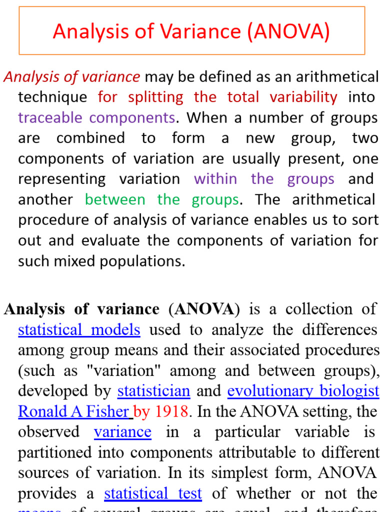 ANOVA.pptx | PDF | Analysis Of Variance | Experiment