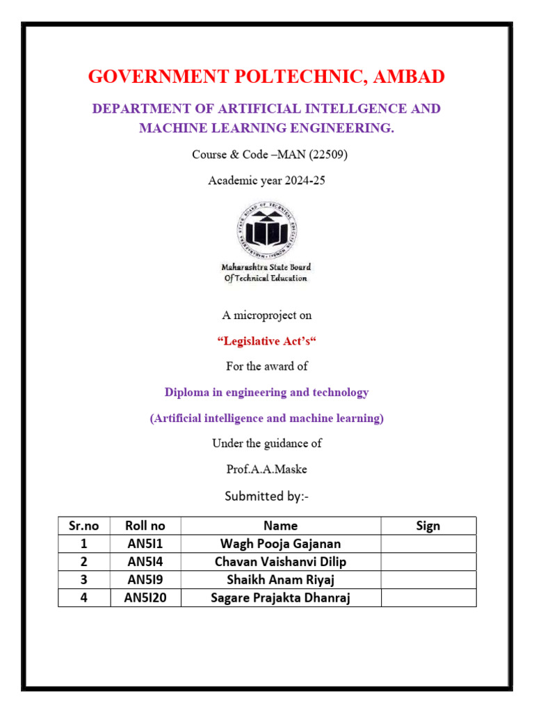 Legislative Acts in AI & ML Management | PDF | Employment ...