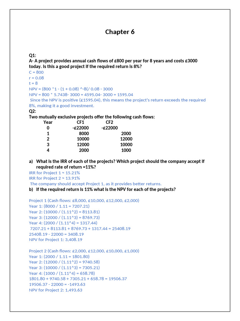 HW6 Chapter 6 | PDF