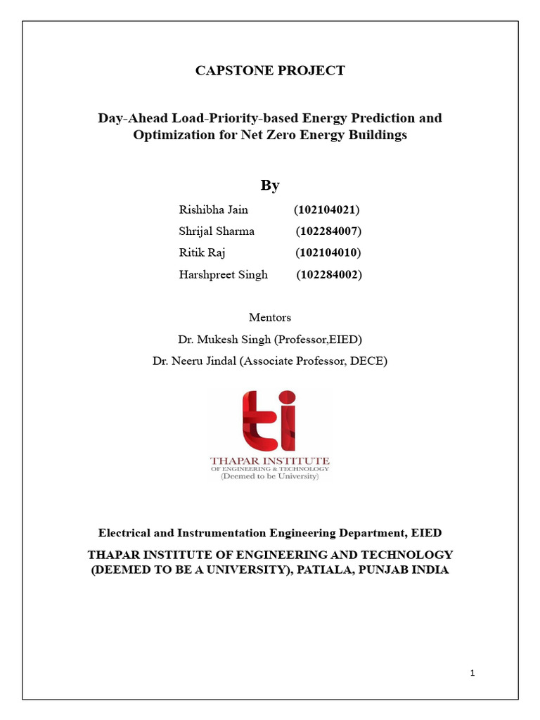 capstone report | PDF | Mathematical Optimization | Energy Conservation