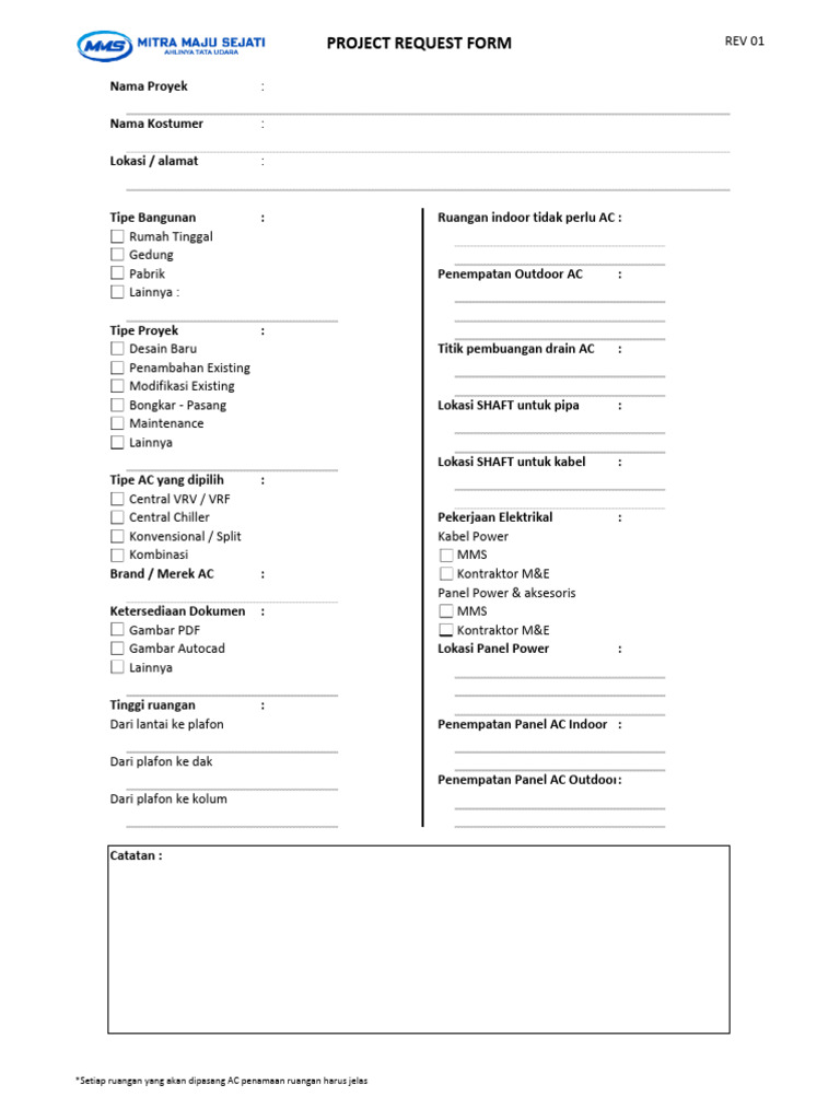 Project Request Form (PRF) MMS | PDF