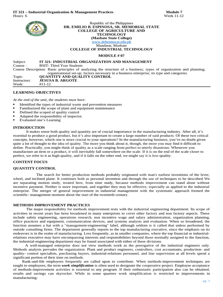 IT-321-Module-No.7-Week-12-13 | PDF | Engineering Tolerance | Reliability Engineering