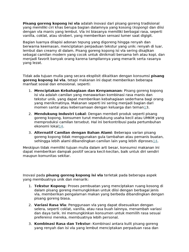 Pisang Goreng Kopong Isi Vla | PDF