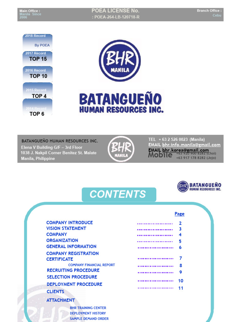 Batangueño Human Resources Overview | PDF | Employment | Welding