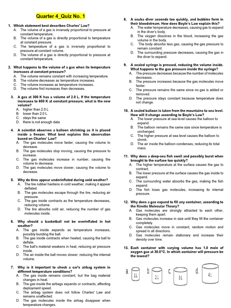 Understanding Gas Laws in Diving | PDF | Gases | Temperature