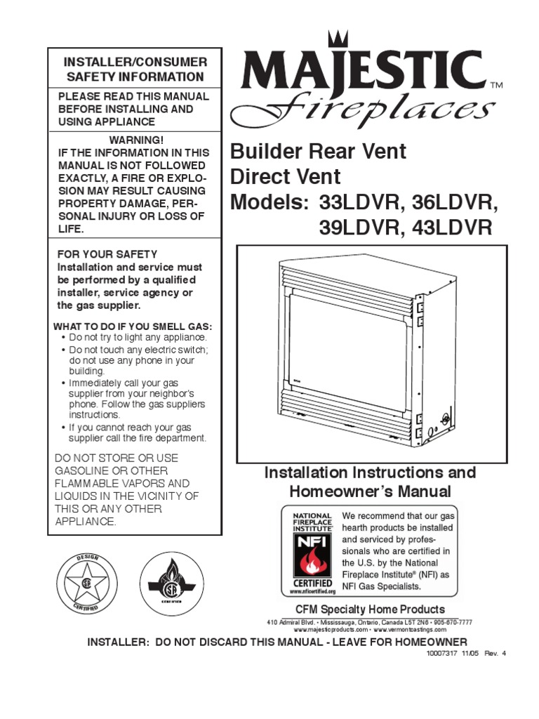 Fireplace Manual | PDF | Electrical Wiring | Fireplace