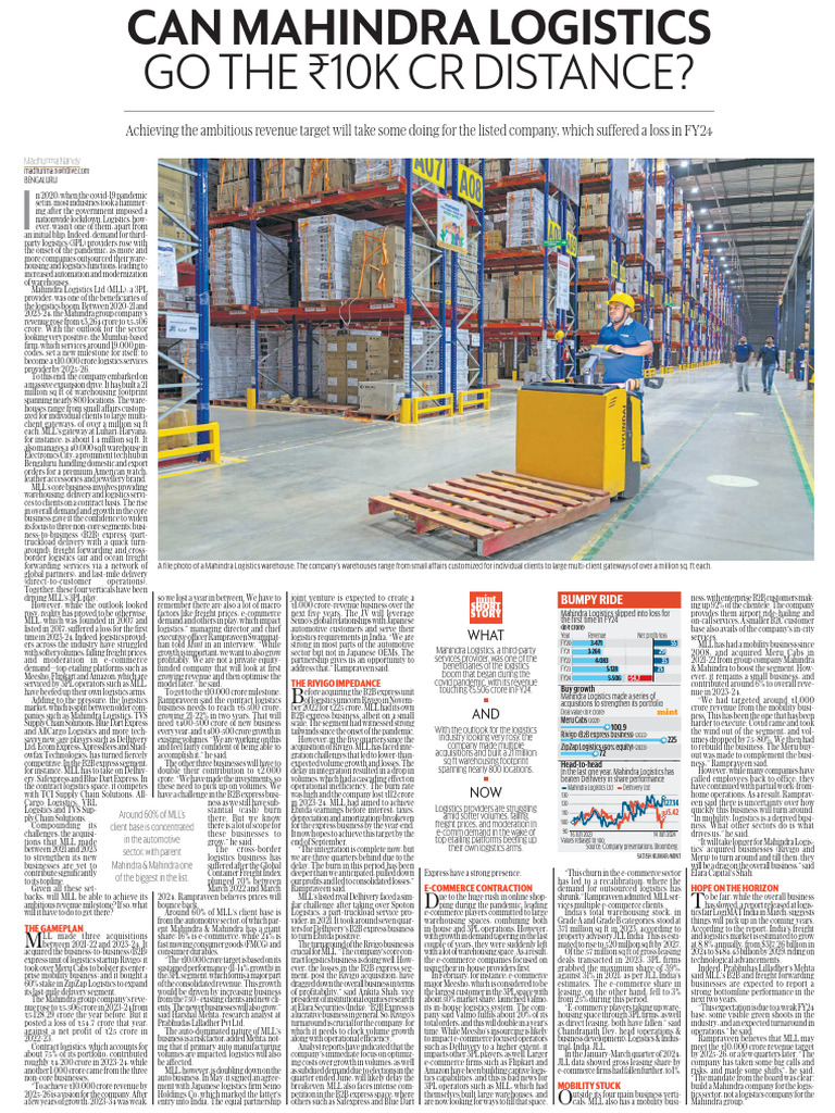 Mahindra Logistics: Challenges & Growth Prospects | PDF | Logistics | E ...