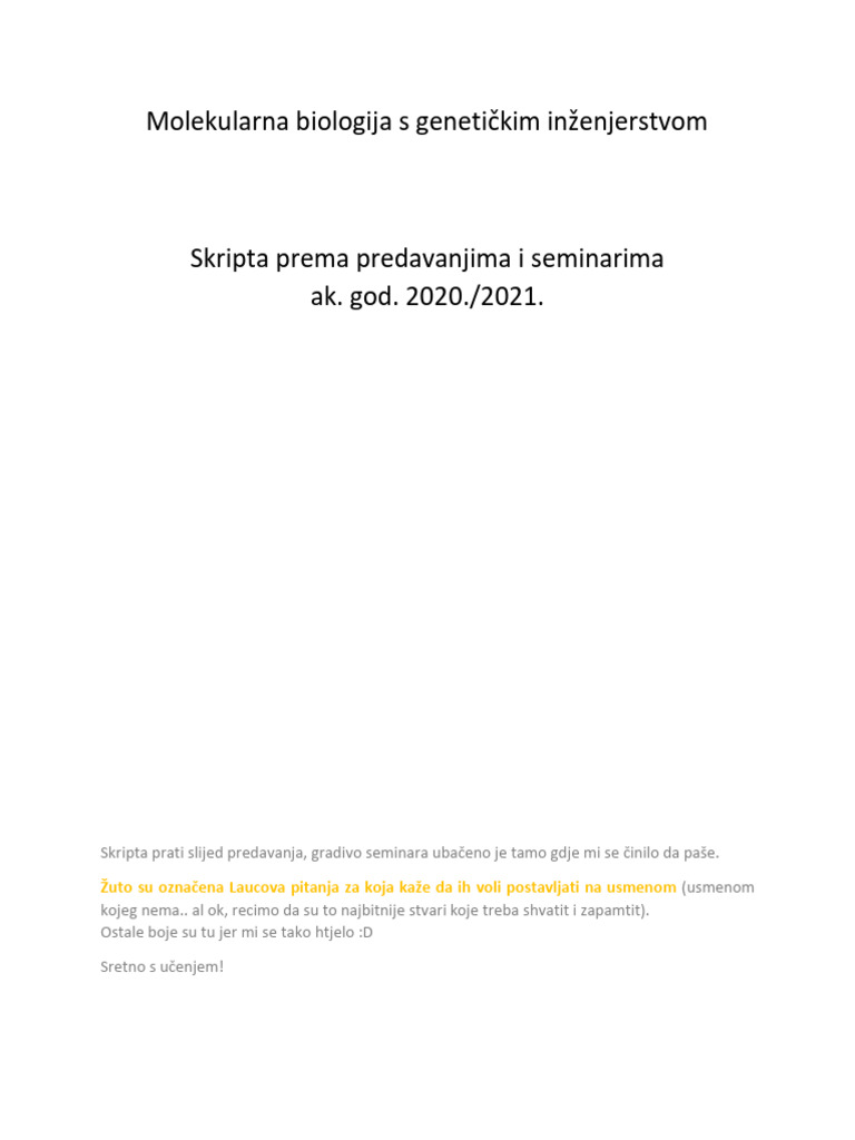 Molekularna - Skripta | PDF