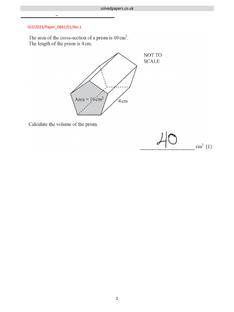 2023 Shape and Measure Checkpoint - Sec1 - Math | PDF