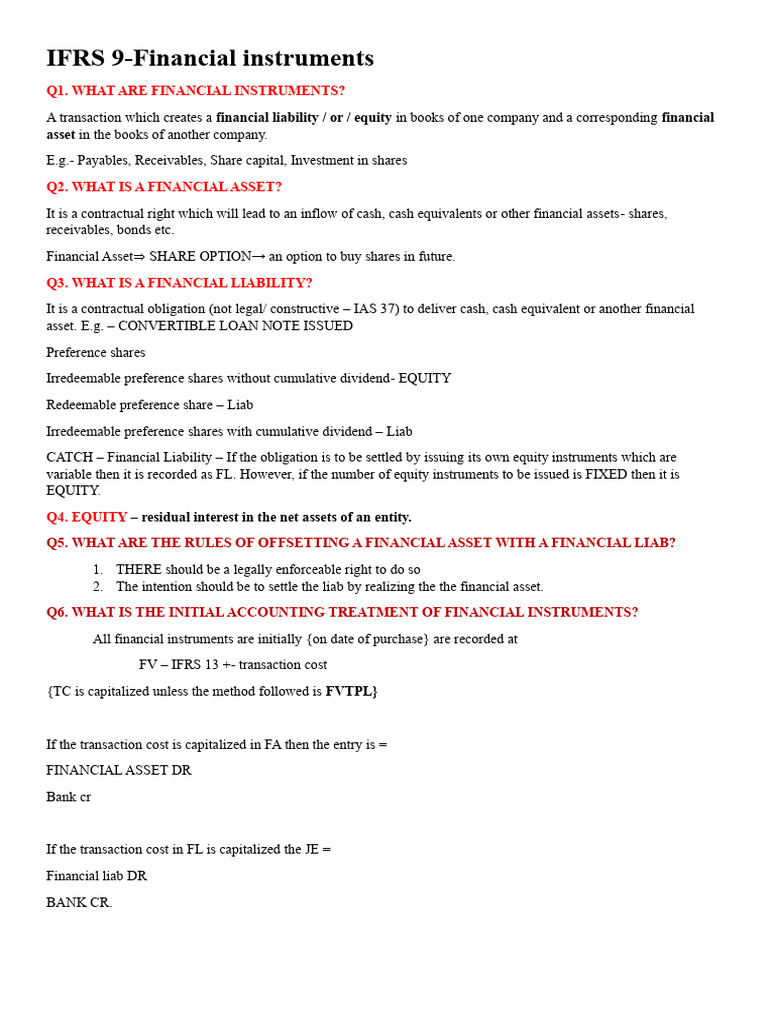 IFRS 9: Financial Instruments Overview | PDF | Derivative (Finance ...