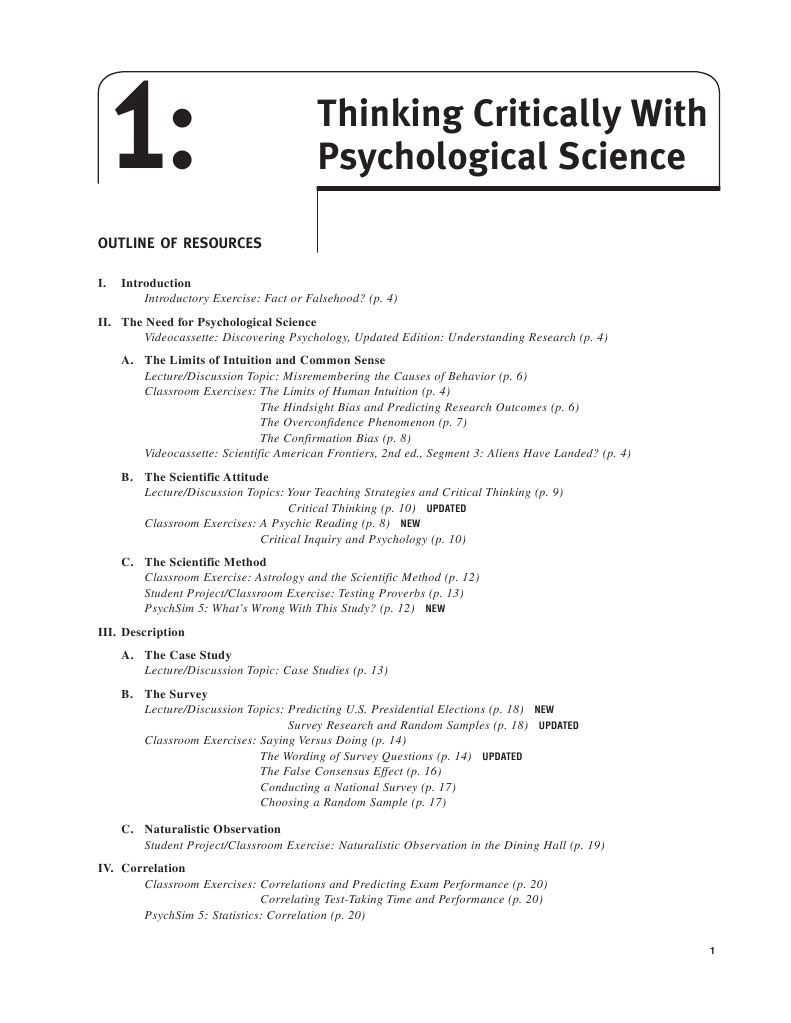 CH 01 | PDF | Critical Thinking | Psychology