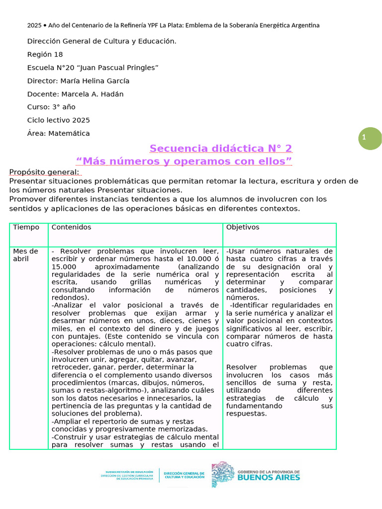 secuencia 2 numeración y operaciones de suma y resta | PDF | Billete de ...