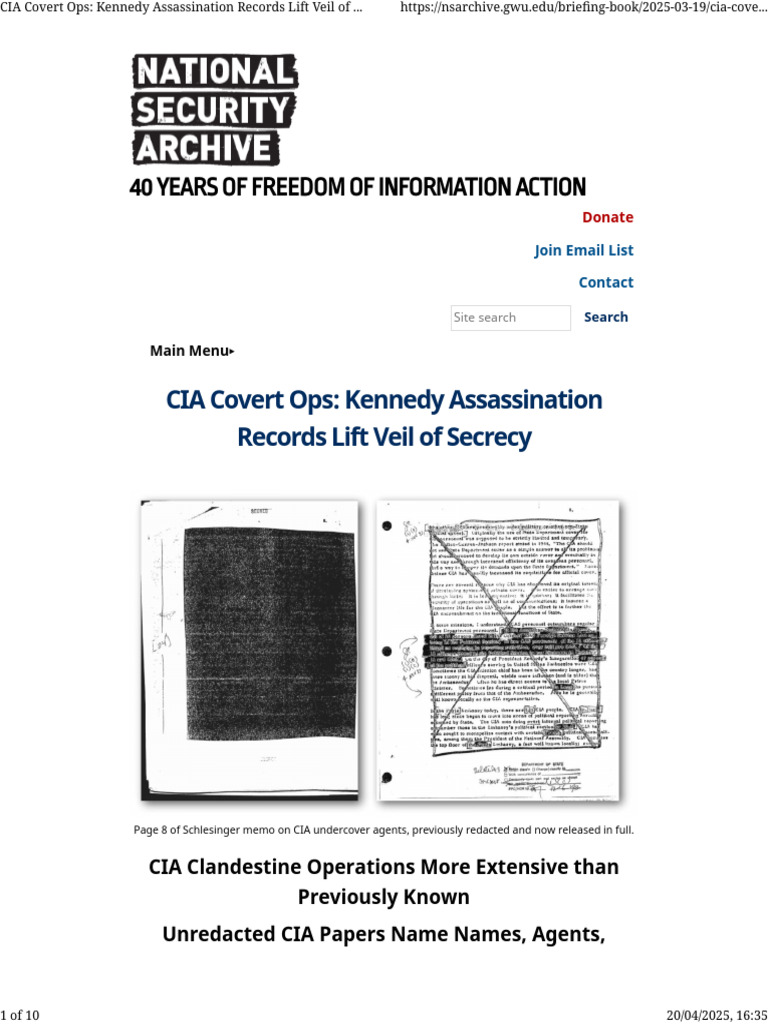 CIA Covert Ops: Kennedy Assassination Records Lift Veil of Secrecy ...