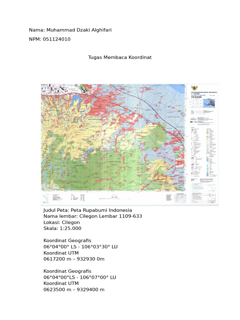 Tugas Membaca Koordinat Muhammad Dzaki Alghifari (051124010) | PDF