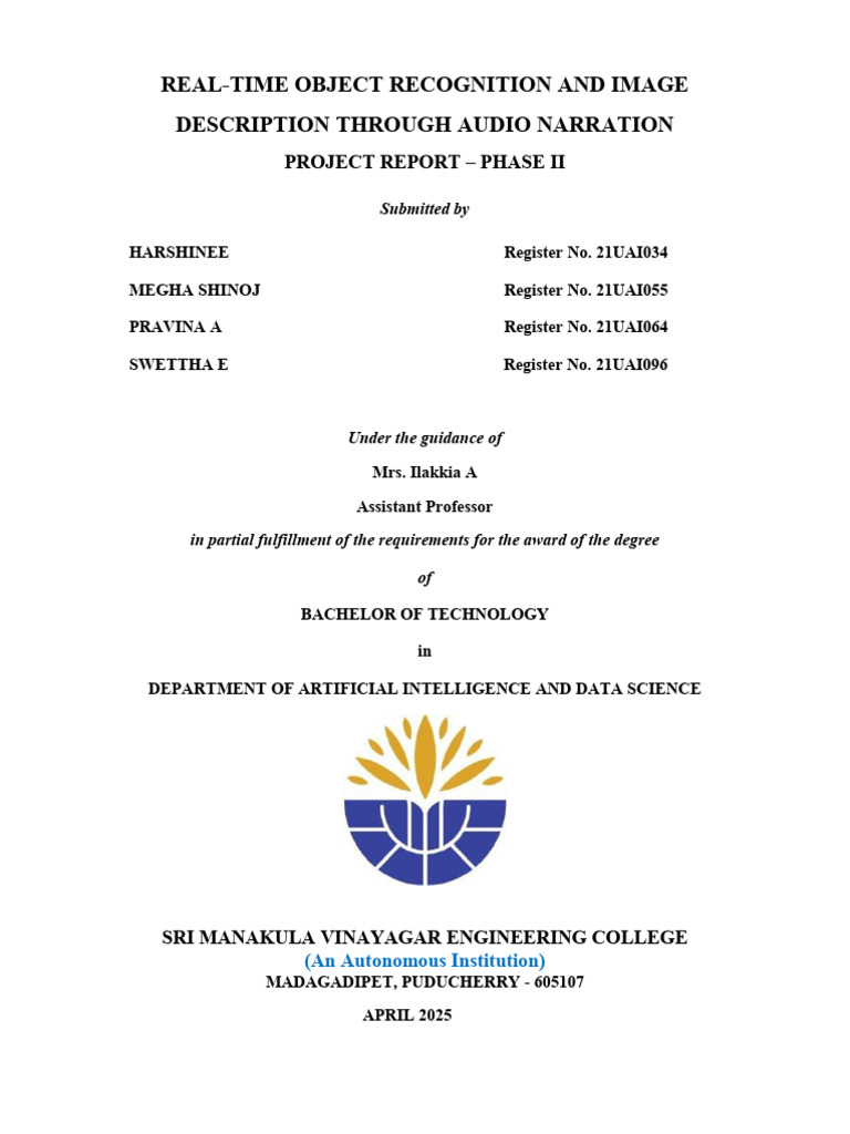 Phase 2 Report | PDF | Computer Vision | Machine Learning