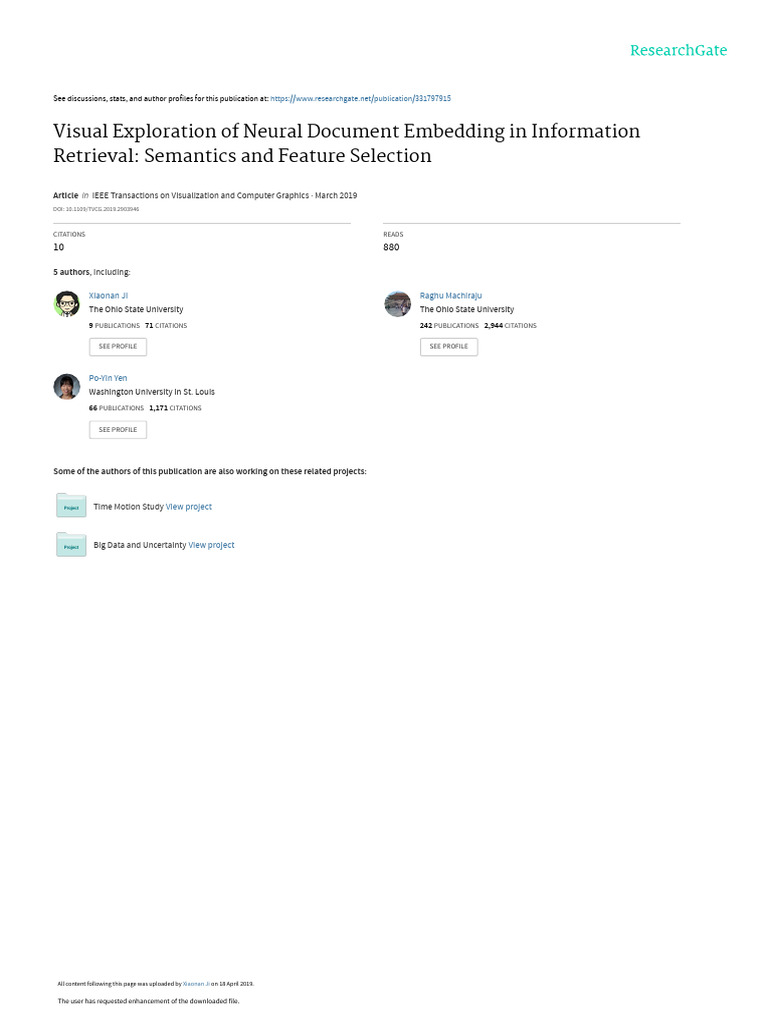 Visual Exploration of Neural Document Embedding | PDF