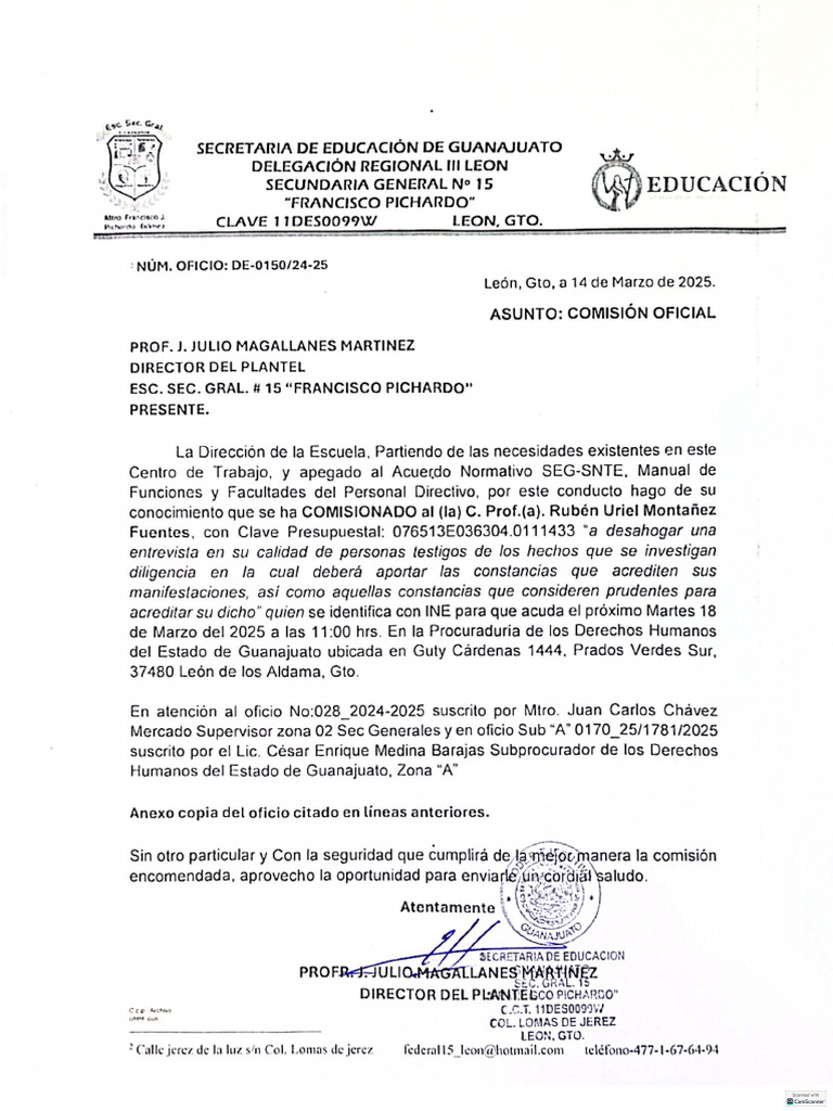 Oficio Comisión | PDF