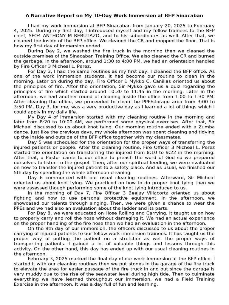 A Narrative Report - Edrian | PDF