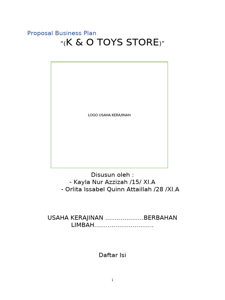 Template Proposal Business Plan | PDF