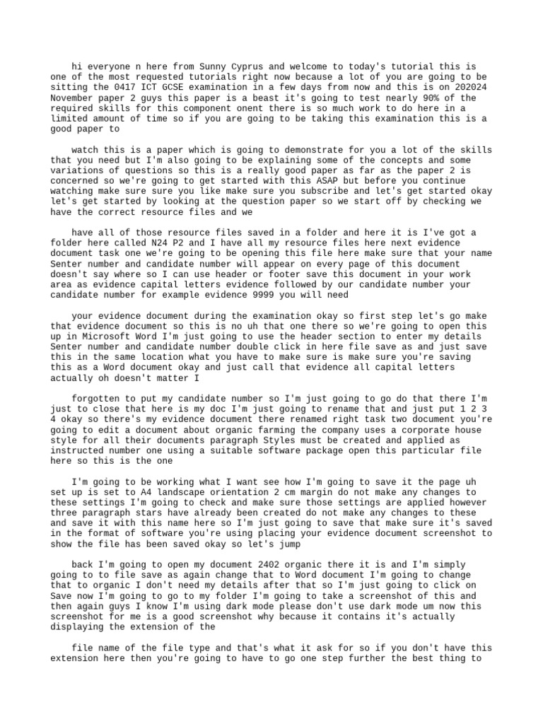 0417 ICT GCSE Exam Paper 2 Guide | PDF | Computer File | Microsoft Word