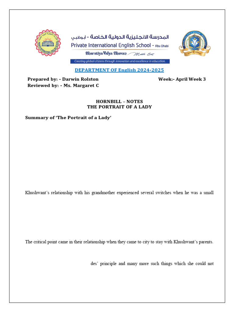 The Portrait of A Lady-Notes | PDF | Prayer | Rosary