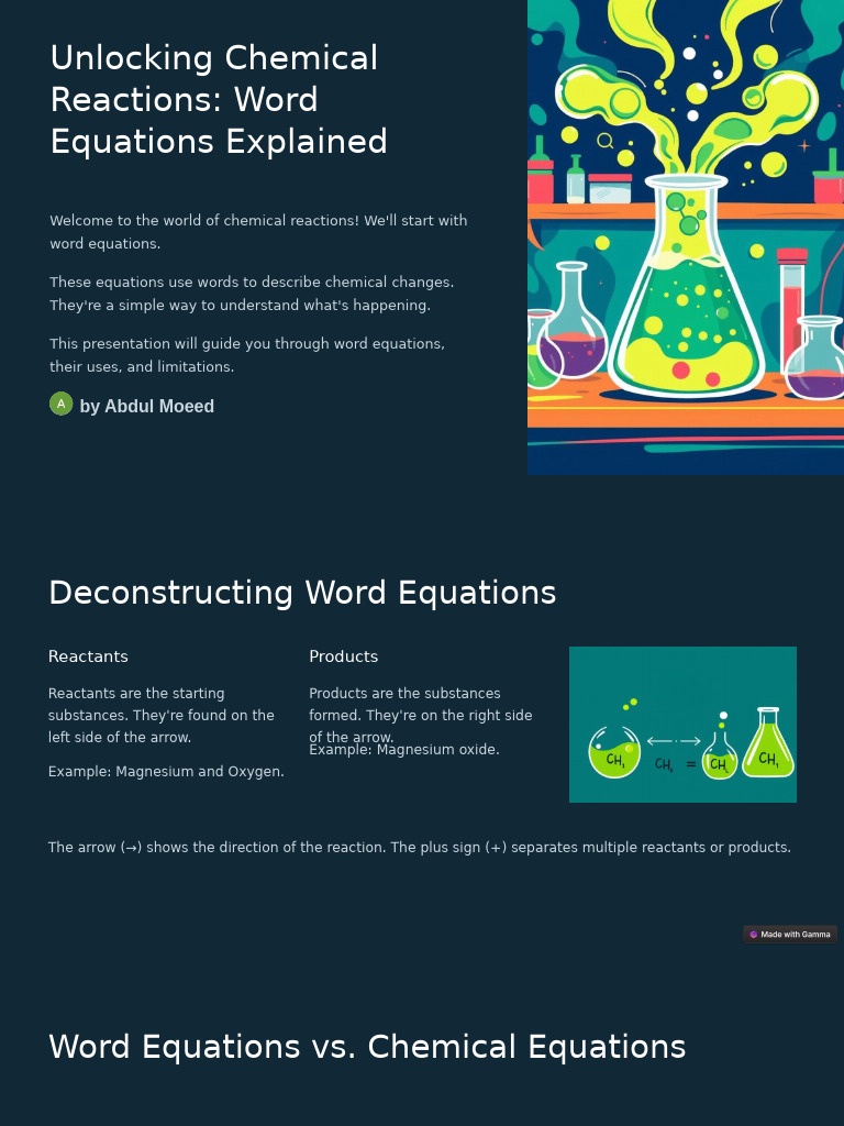 Unlocking Chemical Reactions Word Equations Explained 1 | PDF | Oxide ...