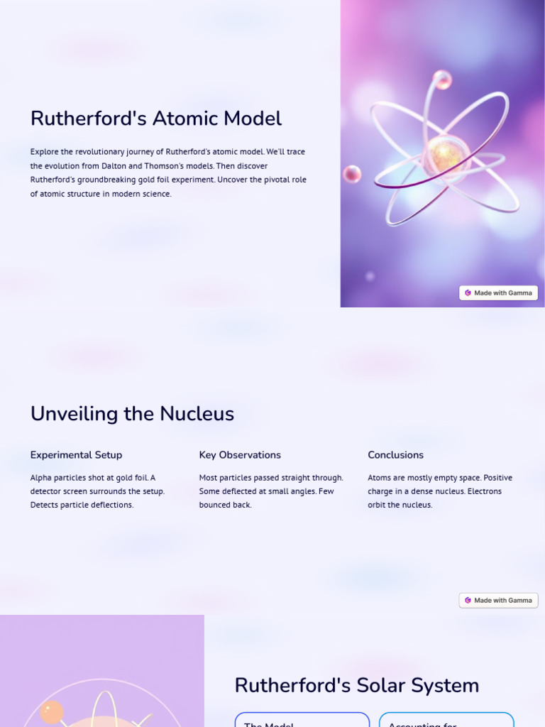Rutherfords Atomic Model | PDF