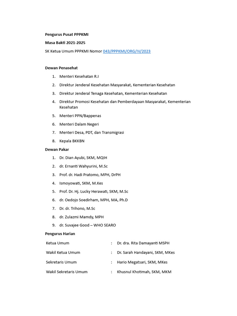 Struktur PPPKMI | PDF
