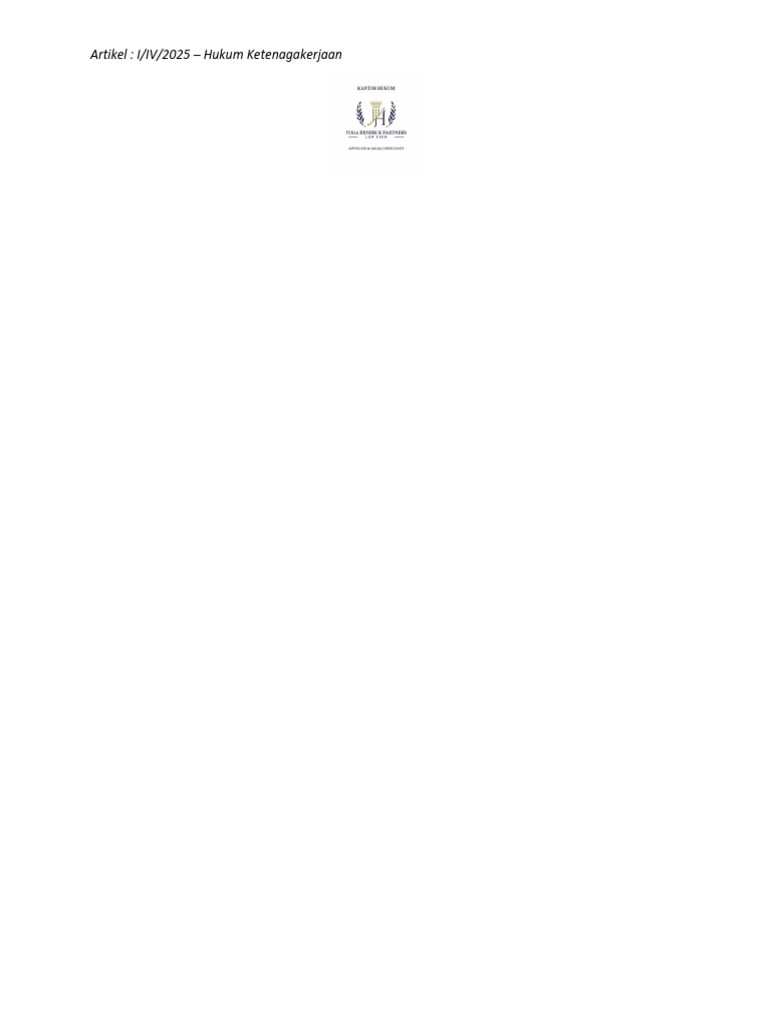 Legal Opini I IV YHP - HKM Ketenaga Kerjaan - 2025 | PDF