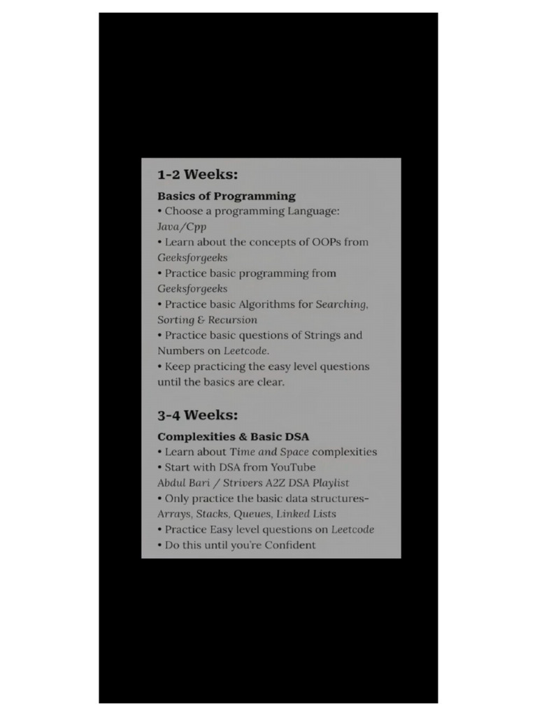 3 Months Placement Roadmap (Zero To Hero) | PDF