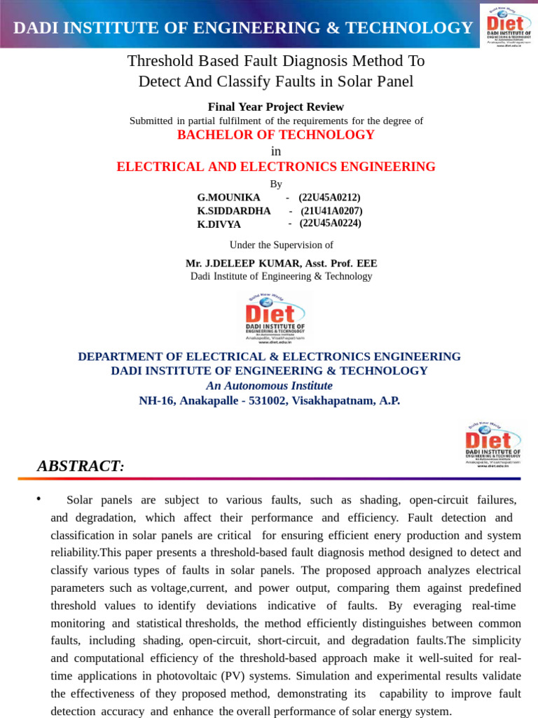 Solar Panel Fault Detection Method | PDF | Solar Panel | Photovoltaics