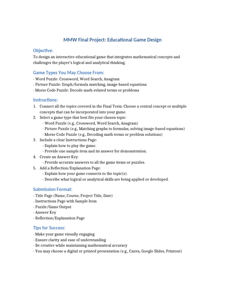 Interactive Educational Game Design | PDF
