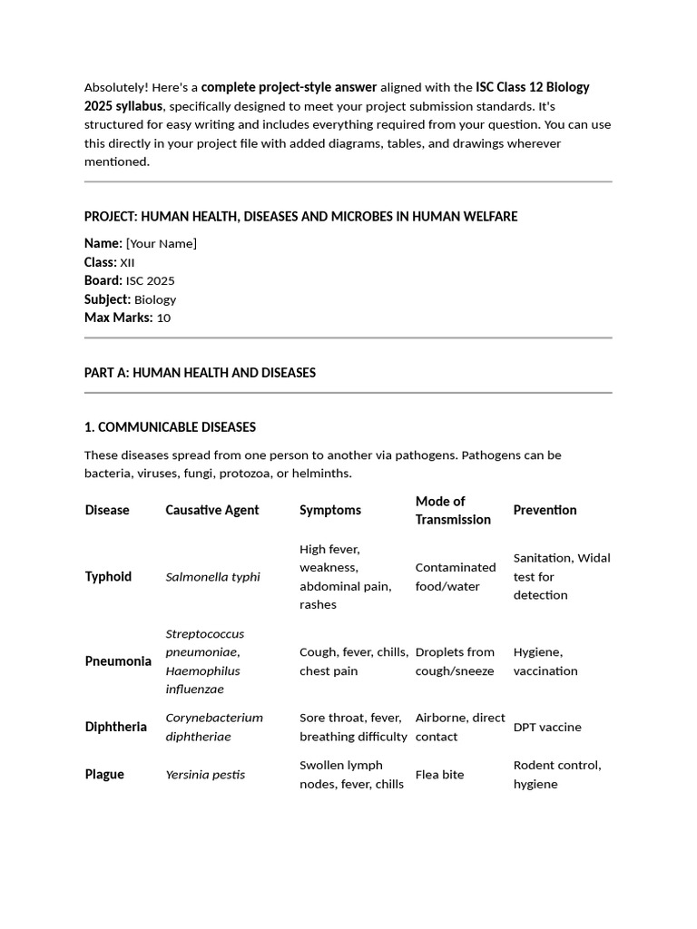 BIOLOGY Assignment Diseases | PDF | Immune System | Antibody