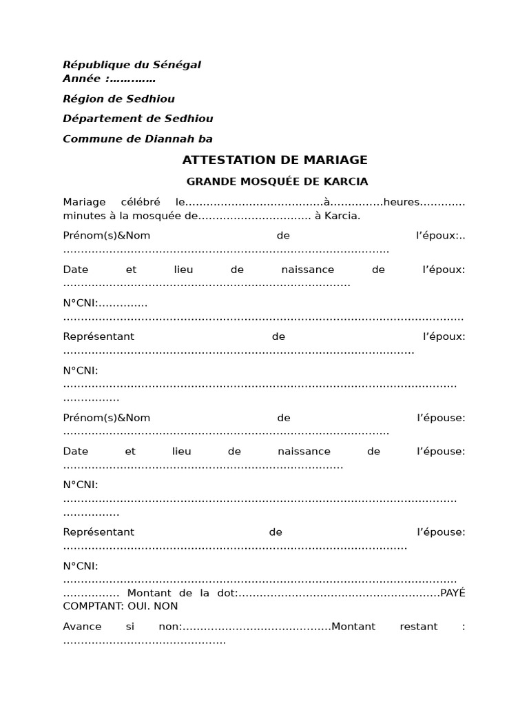 Attestation de Karcia | PDF