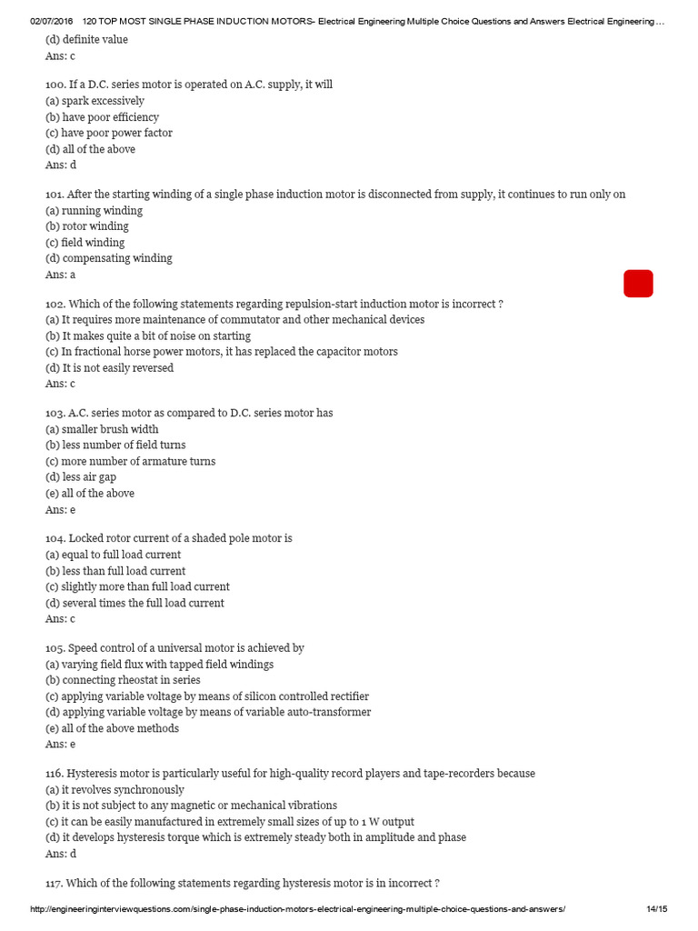 120 Top Most Single Phase Induction Motors Electrical Engineering ...