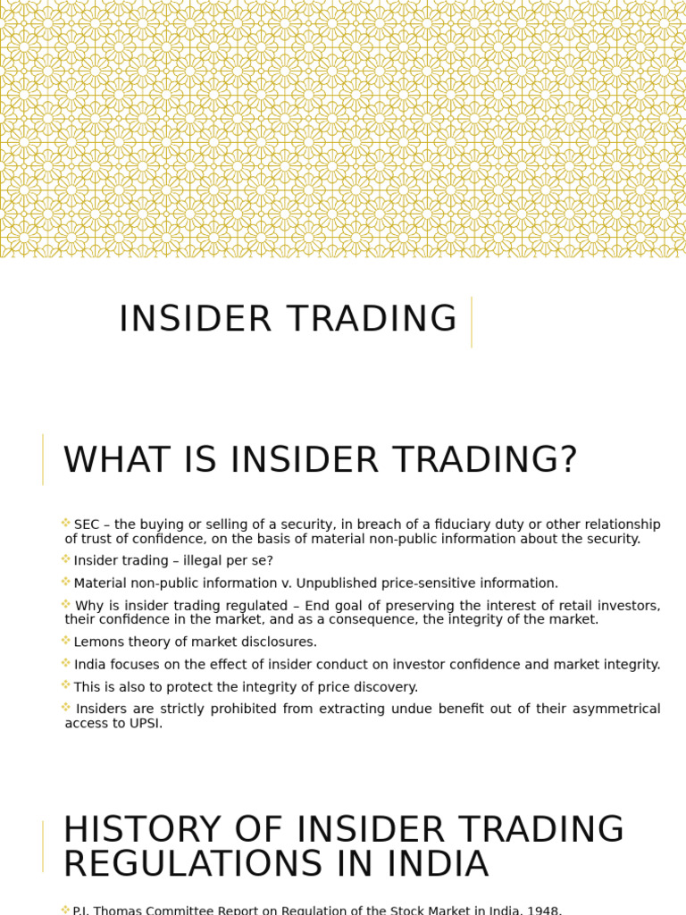 Module 3 - Insider Trading (1) | PDF | Insider Trading | Stocks