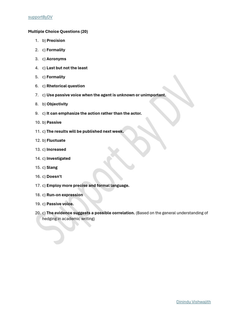 TR Mid Mock Answer Sheet | PDF | Language Mechanics | Syntax