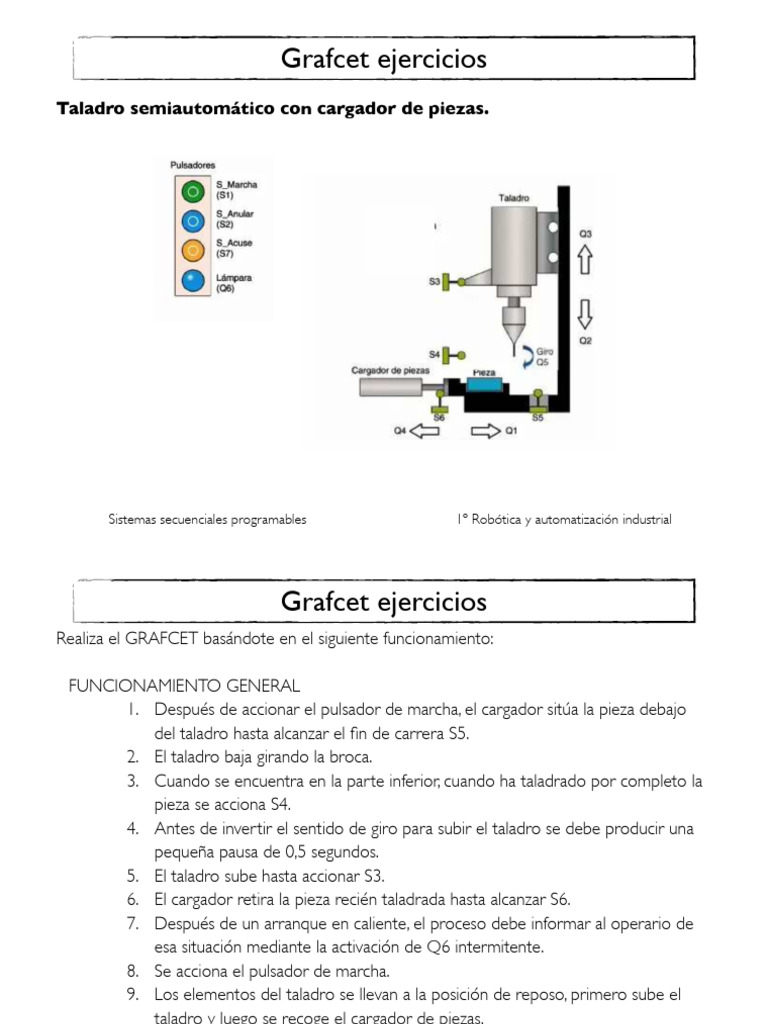 2 - Grafcet Ejercicios | PDF | Perforar | Automatización