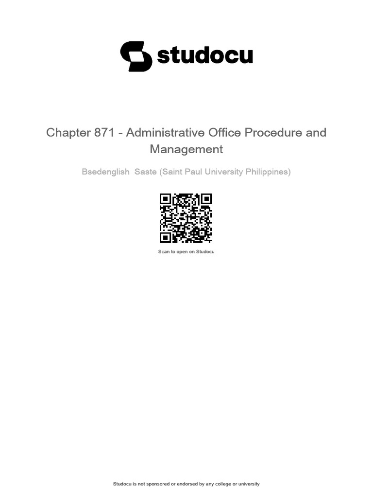 Chapter 871 Administrative Office Procedure and Management | PDF ...