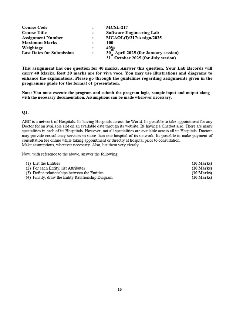 MCSl-217 Mca Ignou Assignment | PDF | Computing | Information Technology