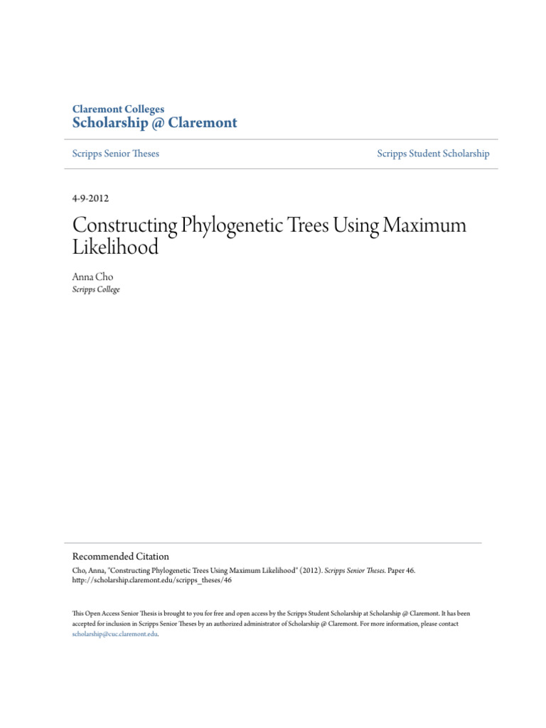 Constructing Phylogenetic Trees Using Maximum Likelihood | PDF | Markov Chain | Phylogenetic Tree