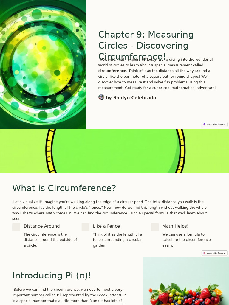 Chapter 9 Measuring Circles Discovering Circumference | PDF | Pi | Circle
