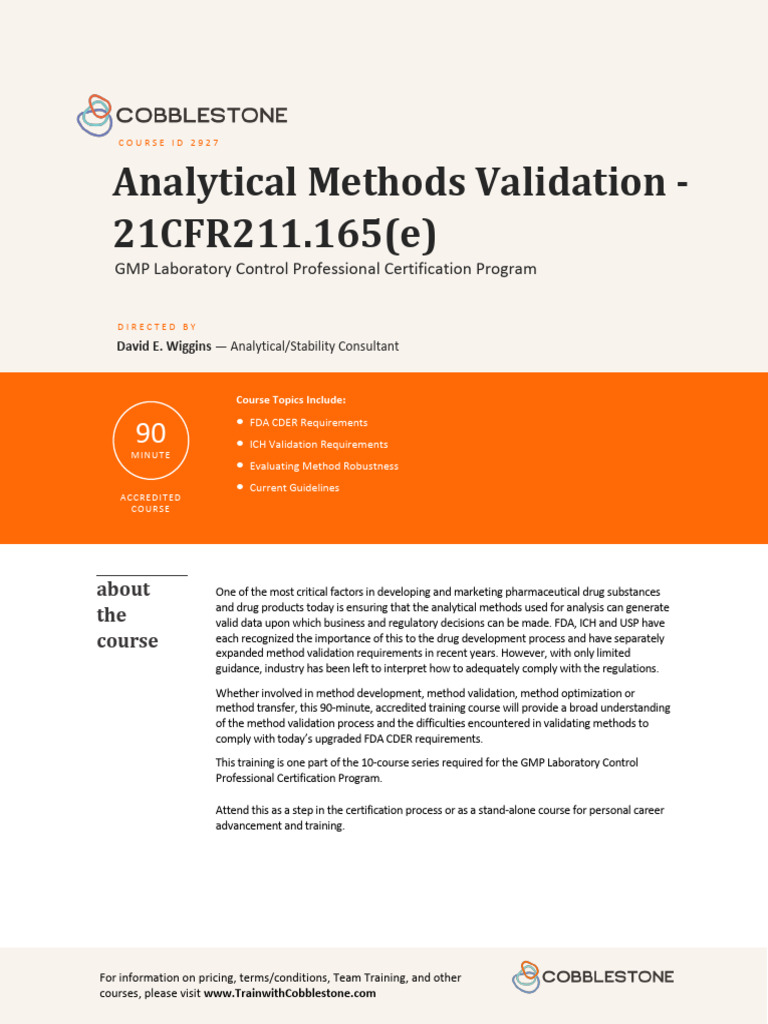 Method Validation in Pharma Analysis | PDF