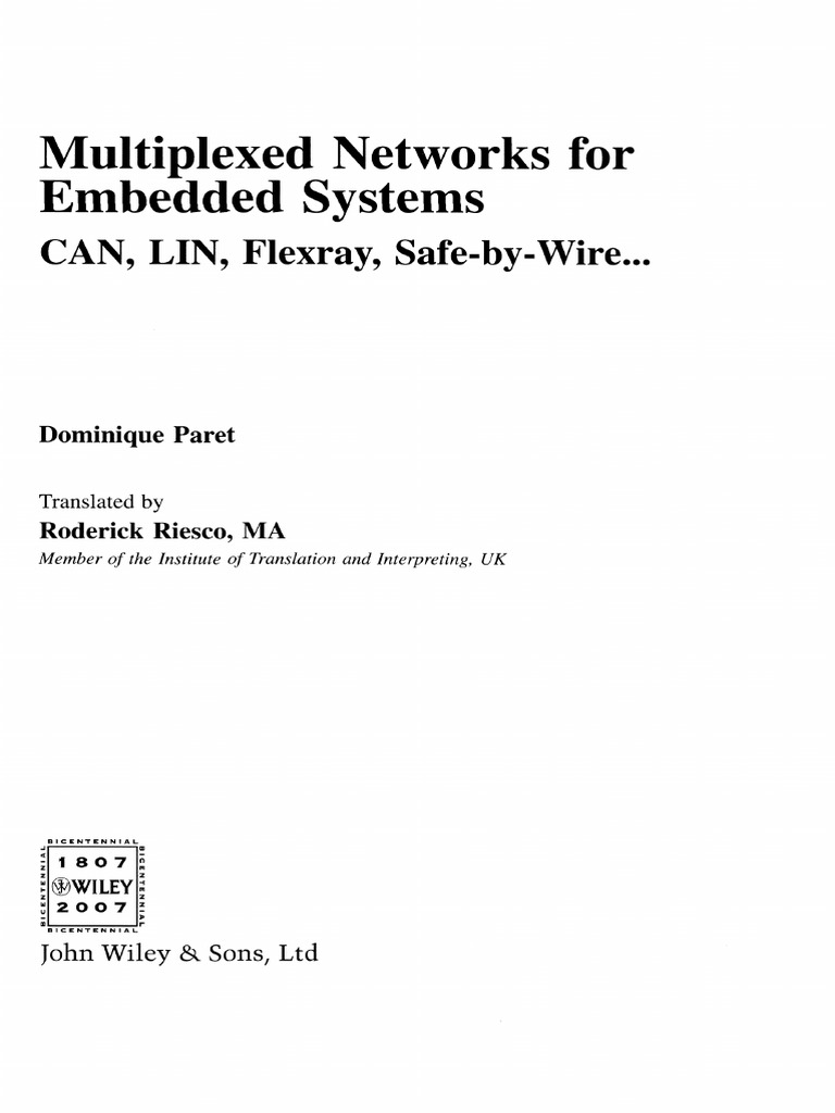 Multiplexed Networks For Embedded Systems 1woyor8t1o | PDF | Network ...